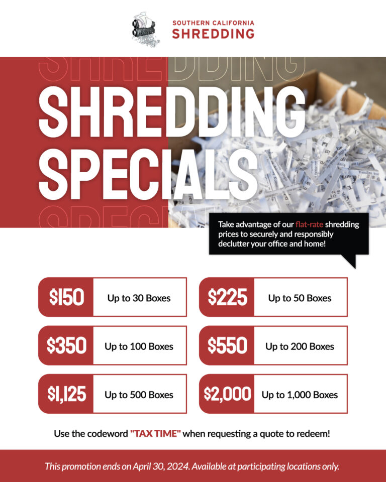 Shredding Specials - Southern California Shredding